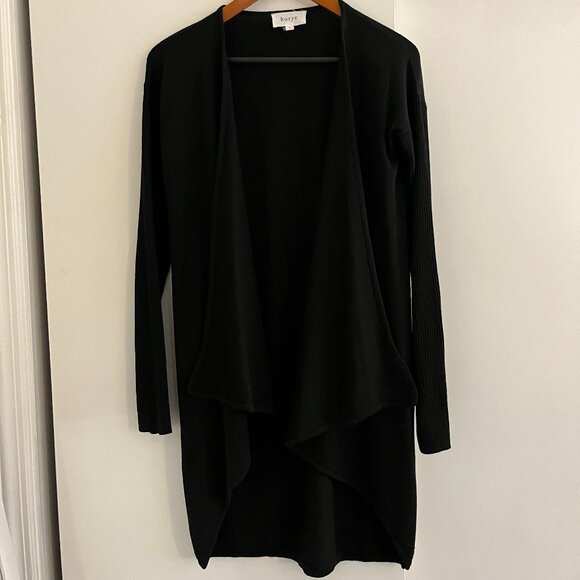 korye | Sweaters | New Korye Open Waterfall Cardigan Black Size Small ...